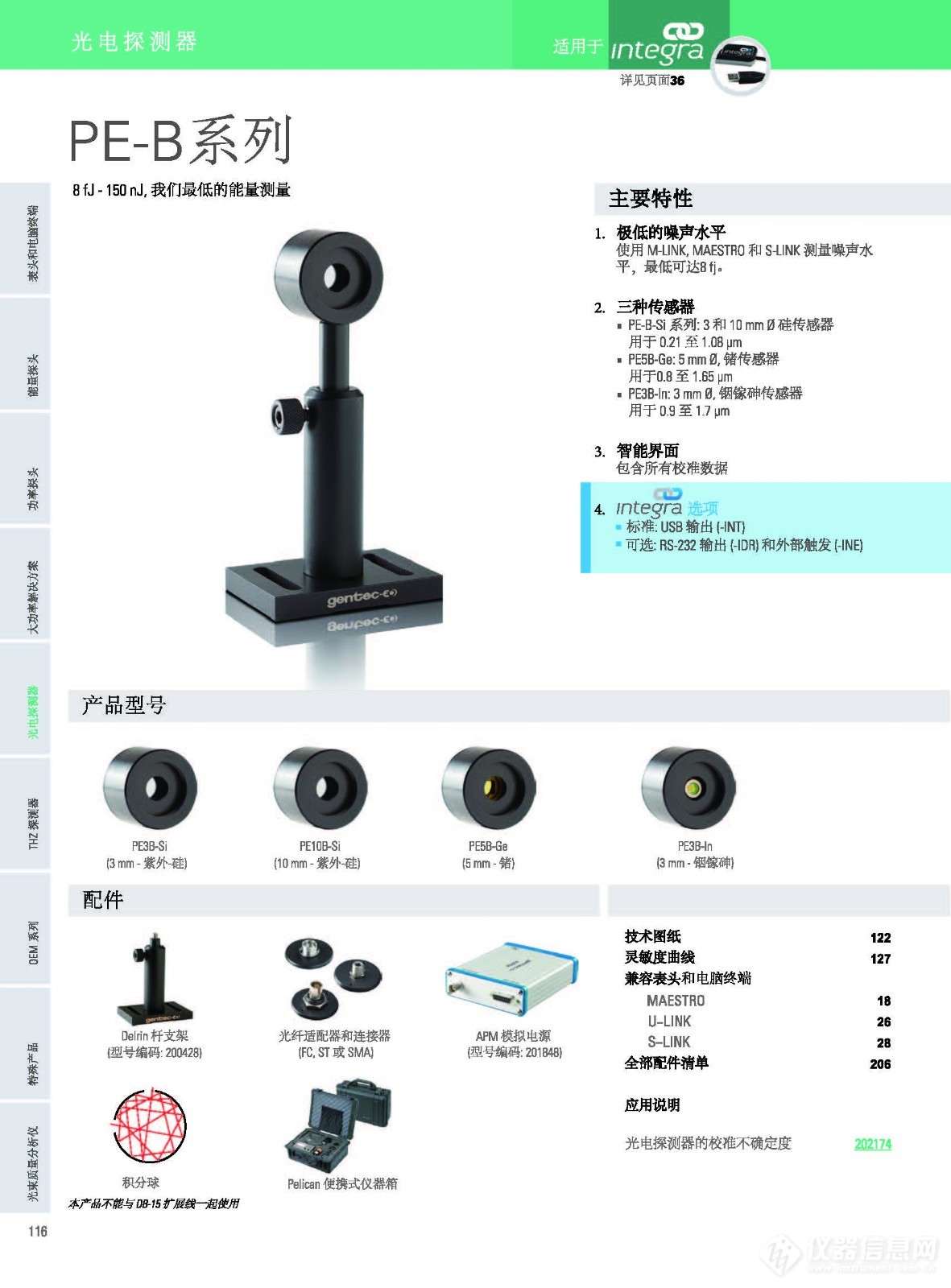 Gentec-EO光电探测器PE－B系列-参数-价格-仪器信息网