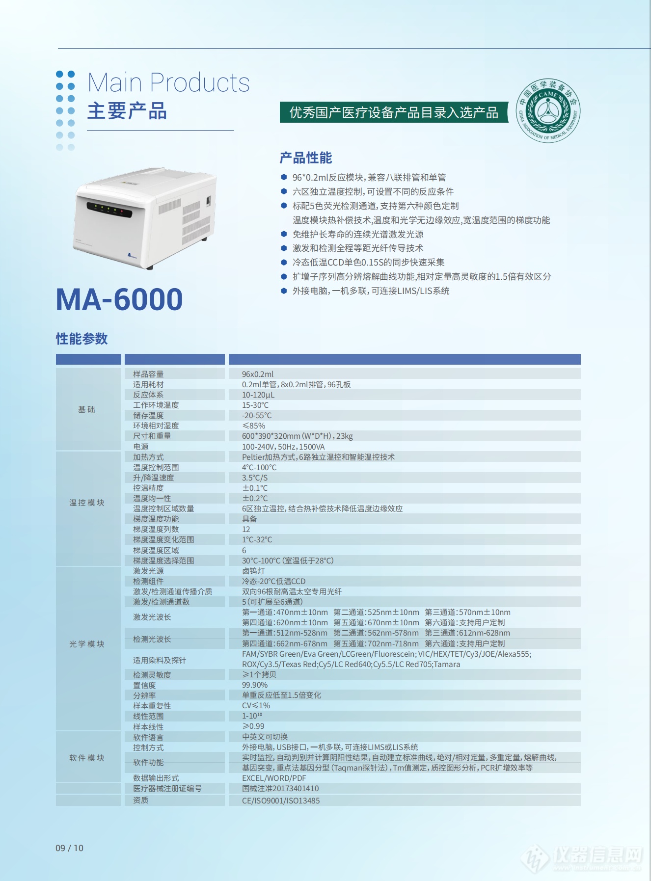 MA-6000型实时荧光定量PCR仪-参数-价格-仪器信息网