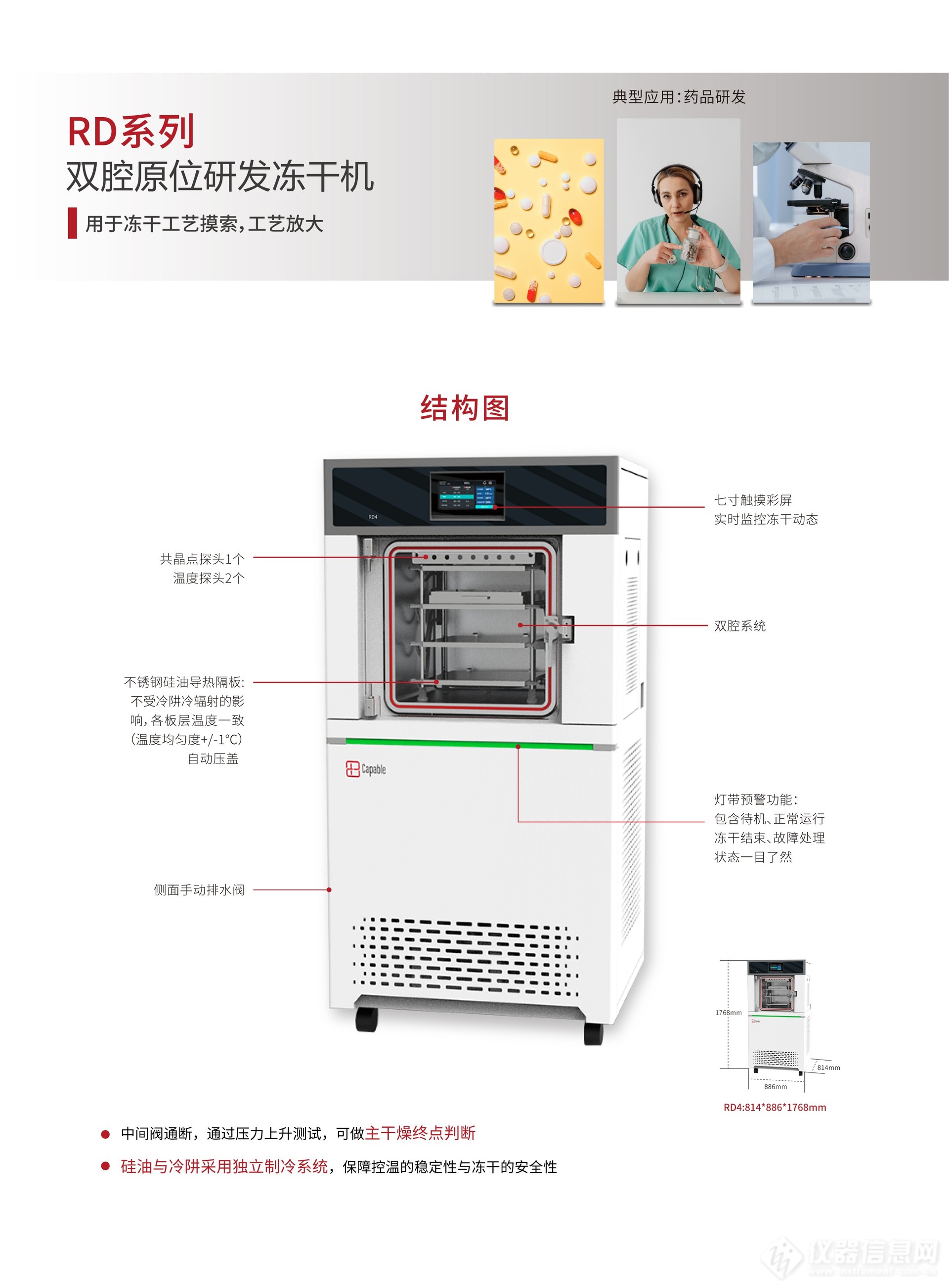 开谱仪器 RD4/RD5实验室双仓硅油研发型冻干机-参数-价格-仪器信息网