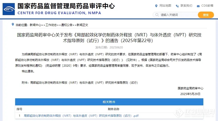 指南发布！《局部起效化学仿制药体外释放（IVRT）与体外透皮（IVPT）研究技术指导原则（试行）》_北京合邦兴业科学仪器有限公司