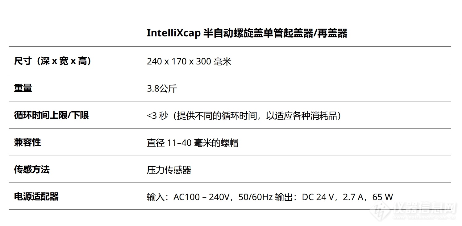 AZENTA安升达 IntelliXcap TMS1半自动螺旋盖单盖开/关盖机_参数_价格-仪器信息网