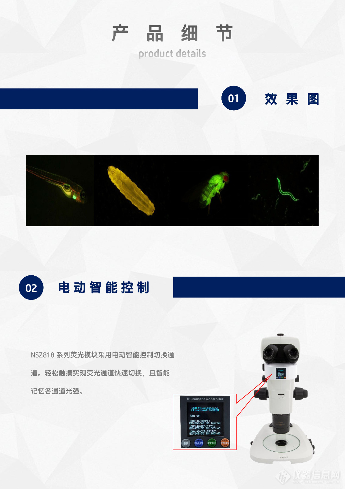 永新Nexcope NSZ818体视显微镜LED体视荧光模块光源附件NSZ818-UVBGR-E_参数_价格-仪器信息网