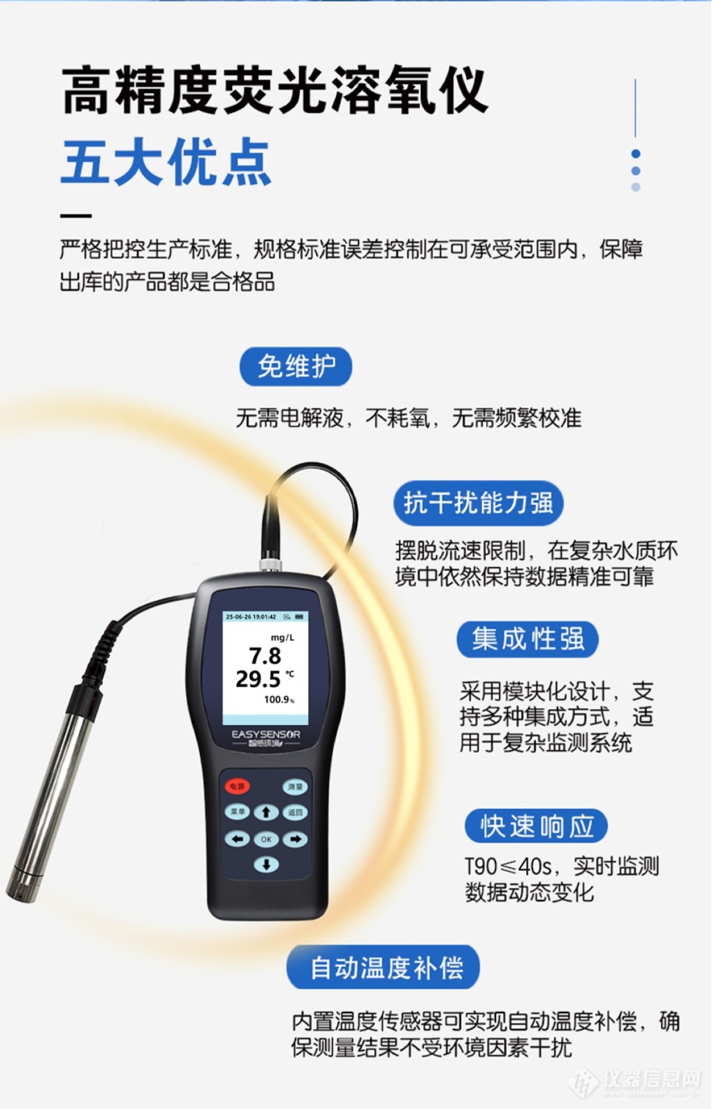 纯水/超纯水溶解氧分析仪 ppb级DO检测测定仪_参数_价格-仪器信息网