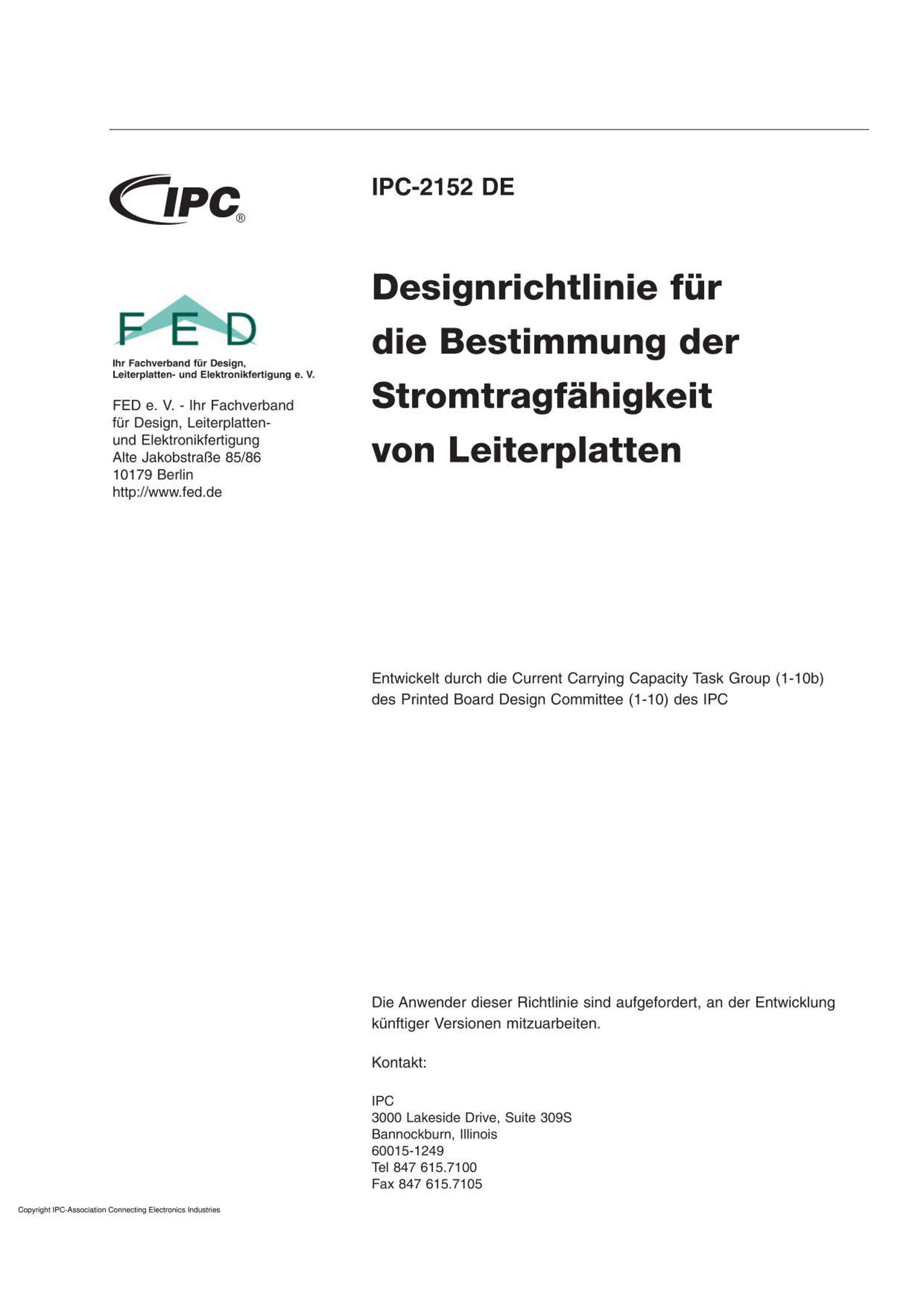 IPC-2152-2009 Standard for Determining Current - Carrying Capacity In Printed Board Design(De ...