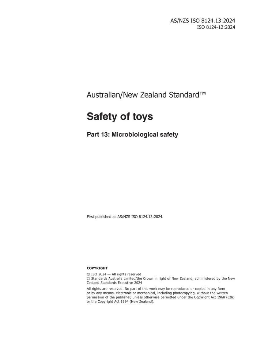 AS∕NZS ISO 8124.13：2024 玩具安全 第13部分 微生物安全(ISO 8124.12-2024).pdf_免费下载_用户 ...